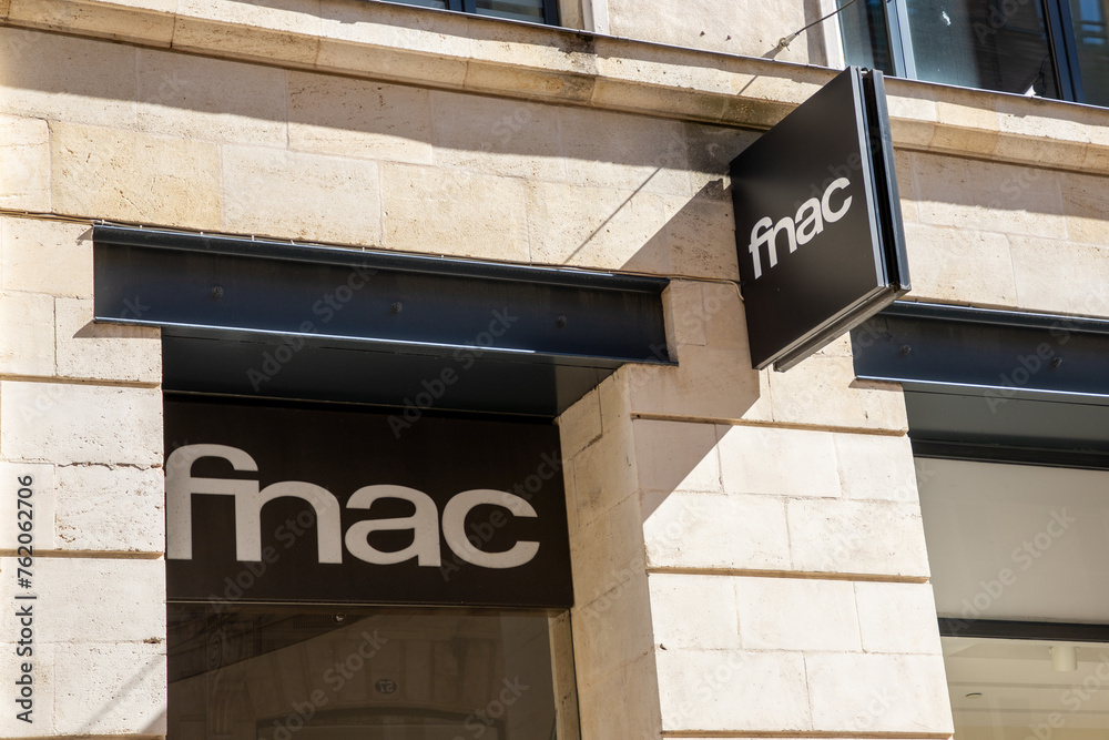 Fnac brand shop logo and text sign front facade store electronic ...