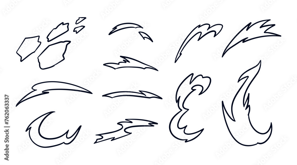 Comic energy explosion. Trace from dynamic movements, running, smash ...