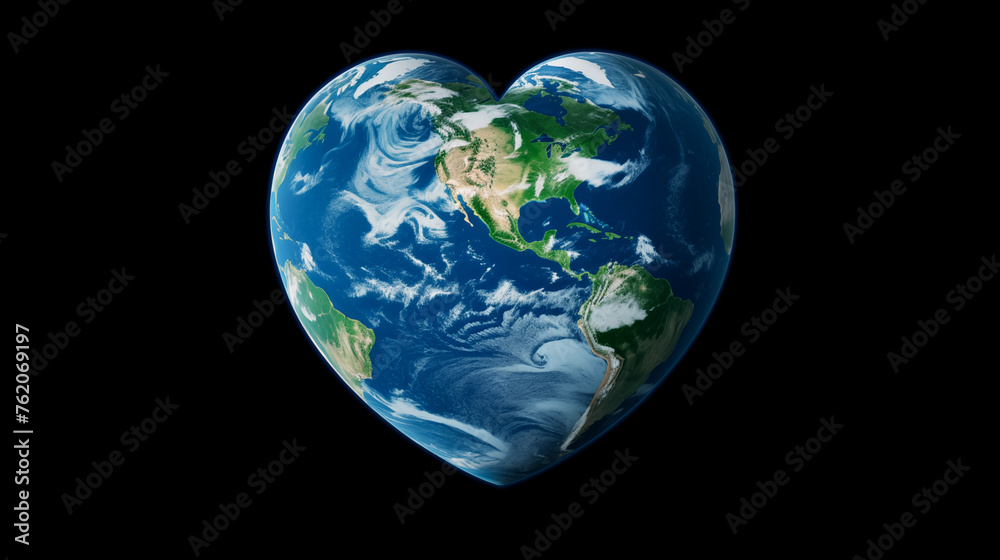 Heart shaped planet earth. Save the world. Eco friendly environmental ...