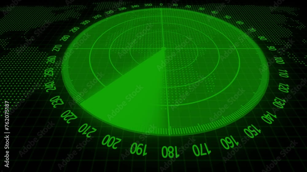 Vidéo Stock Radar screen animation on black background. Signal ...