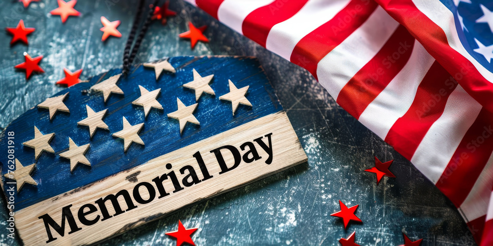 Memorial Day background with written Memorial Day Stock Photo | Adobe Stock
