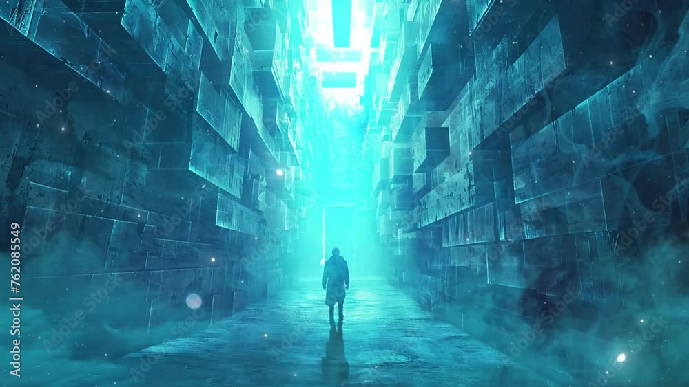 illustration of cinematic shot interdimensional being appears. seamless ...