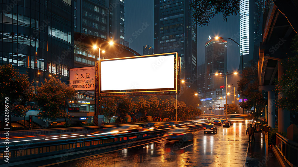 customizable highway billboard for advertising presentation mockup in ...