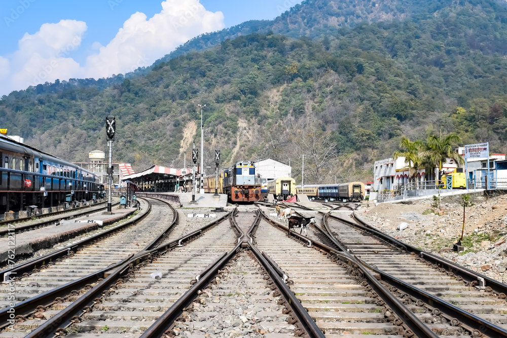 View of train Railway Tracks from the middle during daytime at ...