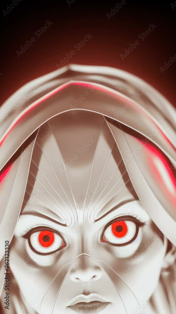 Generative AI vertical animation portrait of zombie woman. Horror ...