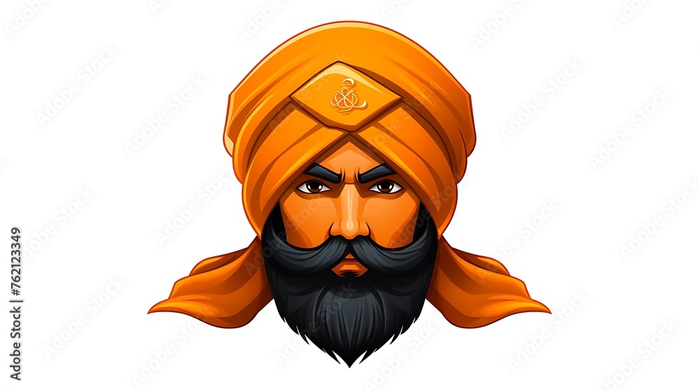 Vector illustration of indian punjabi man also called sardar ji, sikh ...