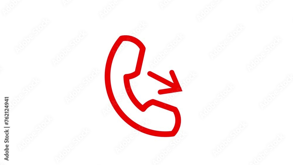 Animated incoming call color ui icon. Communication. Mobile phone dialing. Seamless loop HD ...