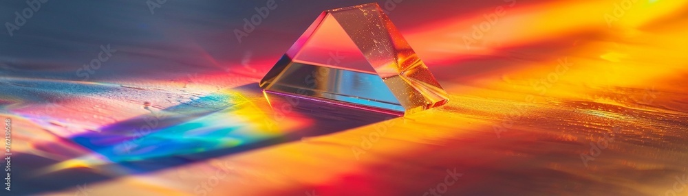 Light Spectrum, a prism dispersing sunlight into a spectrum of colors ...