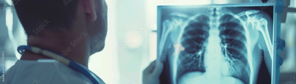 X-Rays, a medical professional performing an X-ray examination on a ...