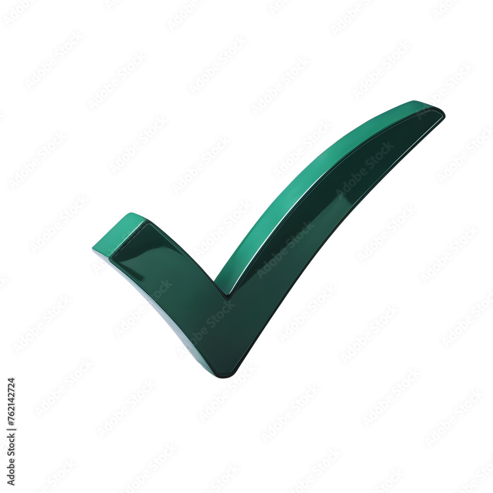 Green check mark. Isolated tick symbols, checklist signs, Flat and ...