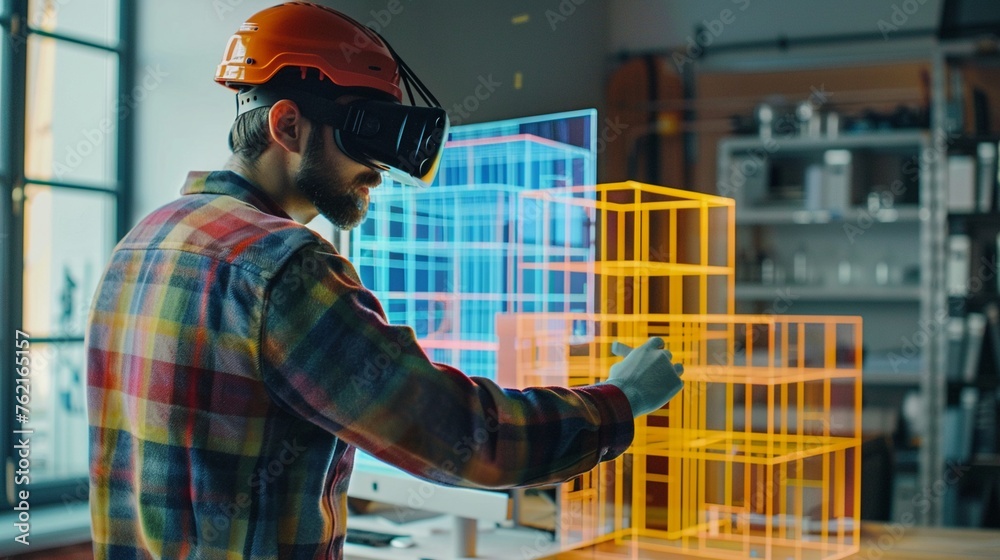 Structural engineers using AR to visualize stress points in building ...