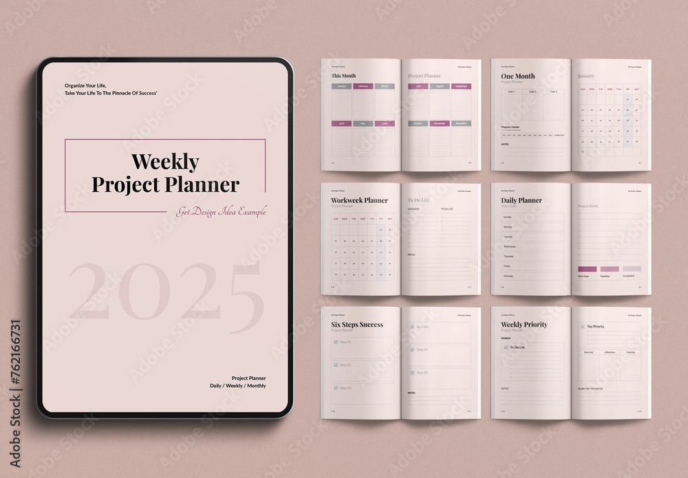 Project Planner Template Design Layout Stock Template | Adobe Stock