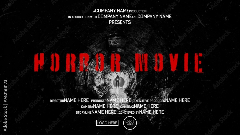 Horror Grunge Dark Movie Title Screen Animated Poster Promotion Stock ...