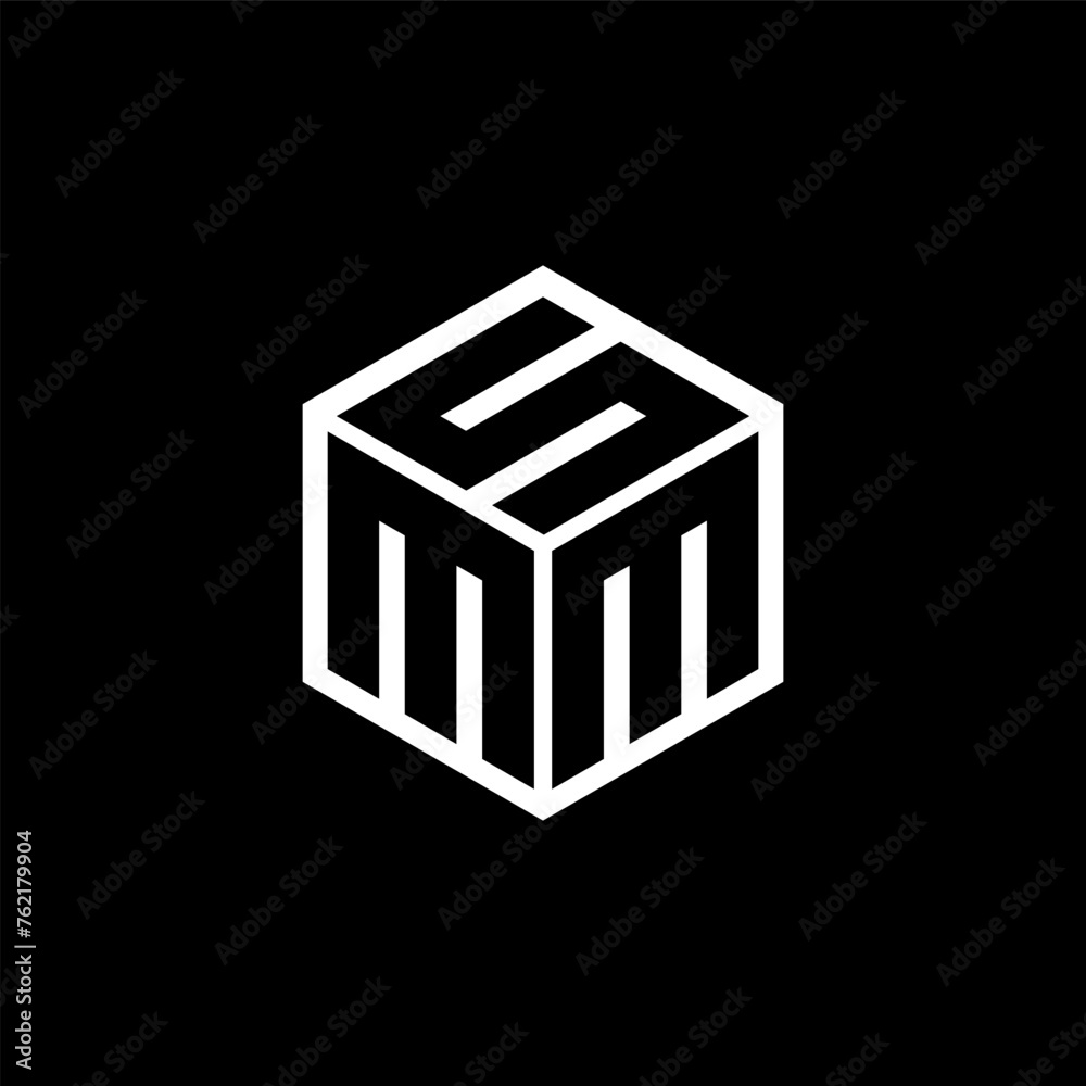 MMS letter logo design with black background in illustrator. Vector ...