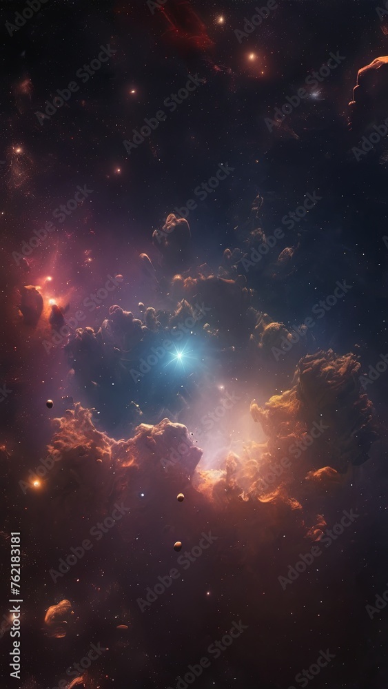 gas and dust clouds around stars in deep space sci-fi wallpaper ...
