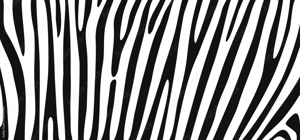 Cartoon black and white safari zebra, line pattern. Zebra print, animal ...