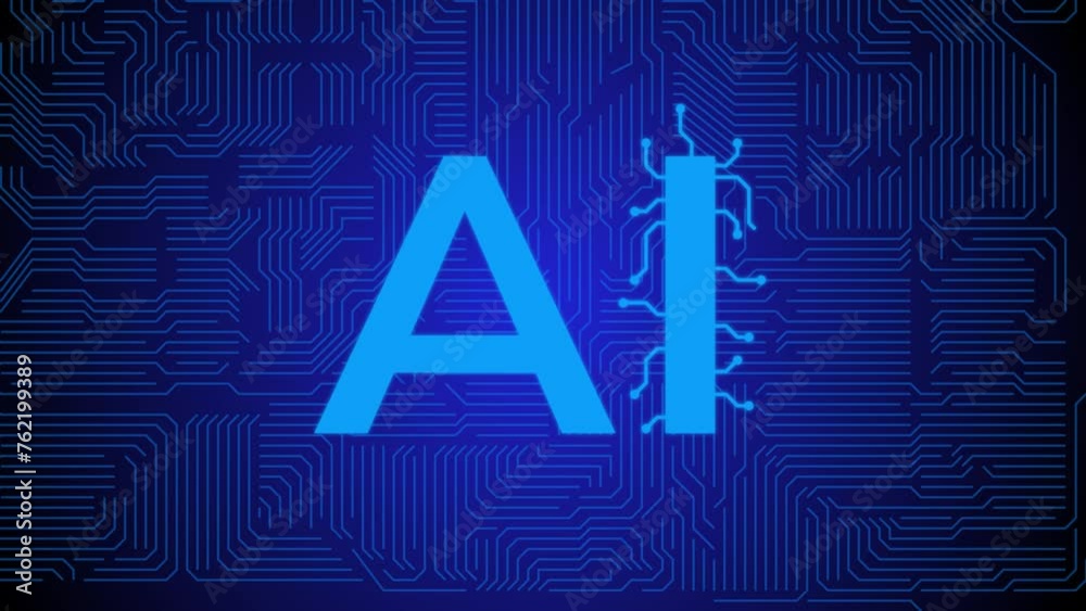 Futuristic High-Tech Concept Visualization: Motherboard CPU Processor Microchip Starting ...
