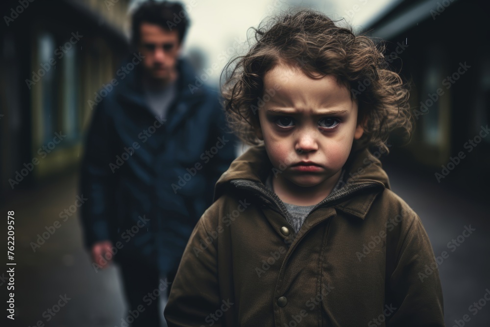 Portrait photo focusing solely on the distressed expression of a crying ...