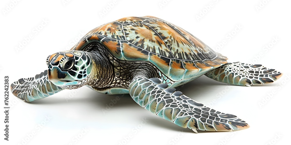 Ancient Green Sea Turtle Gracefully Navigating Tranquil Ocean Currents ...