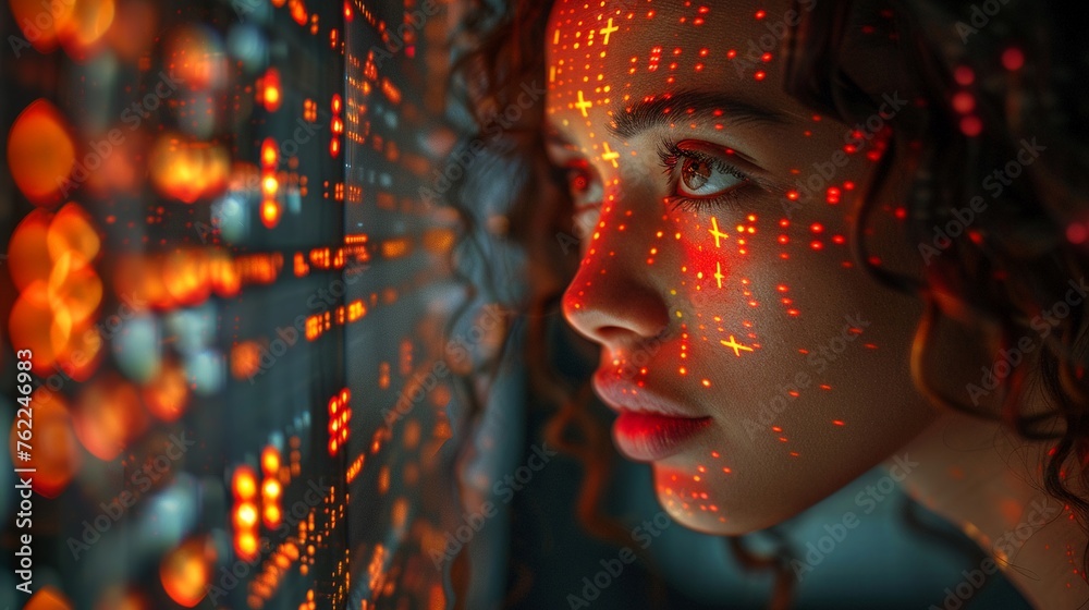 A cyberpunk graphic depicting a hacker breaking into a forbidden ...