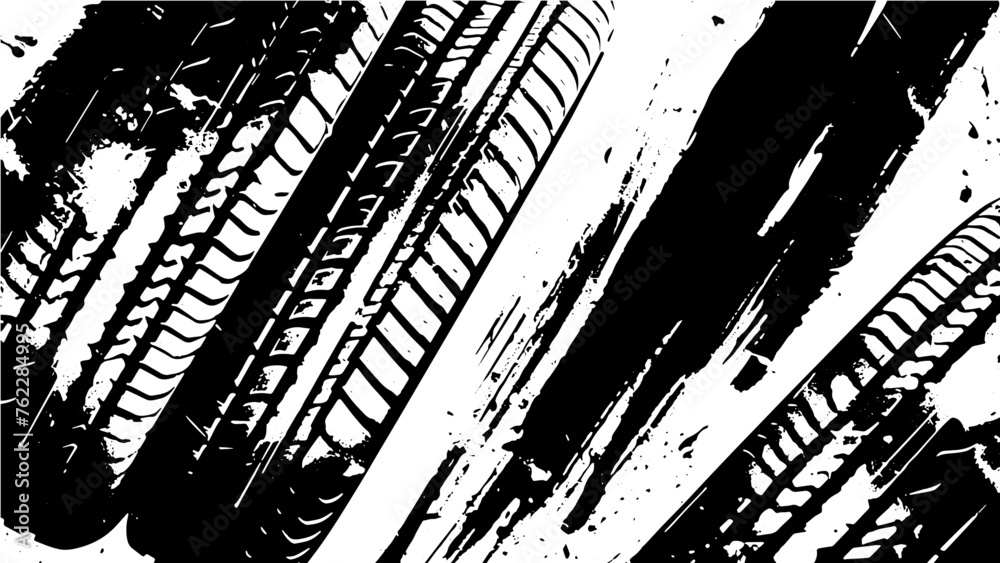 Tire tread marks, isolated wheel texture, tire marks - drift, rally ...