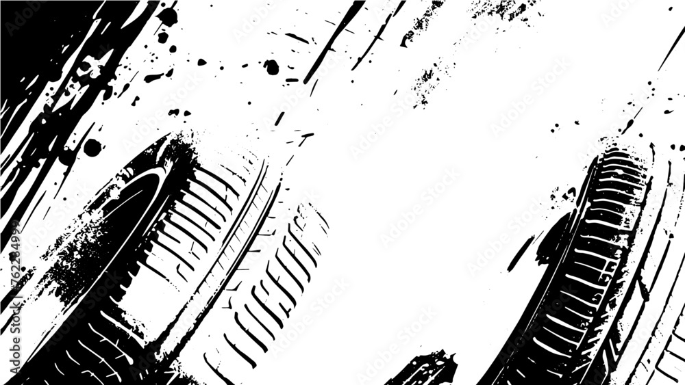 Tire tread marks, isolated wheel texture, tire marks - drift, rally ...