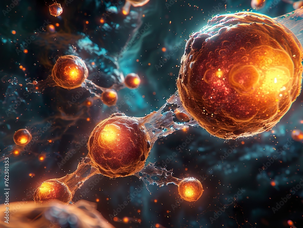 Embryonic stem cells depicted as a beacon of cellular therapy symbolize ...