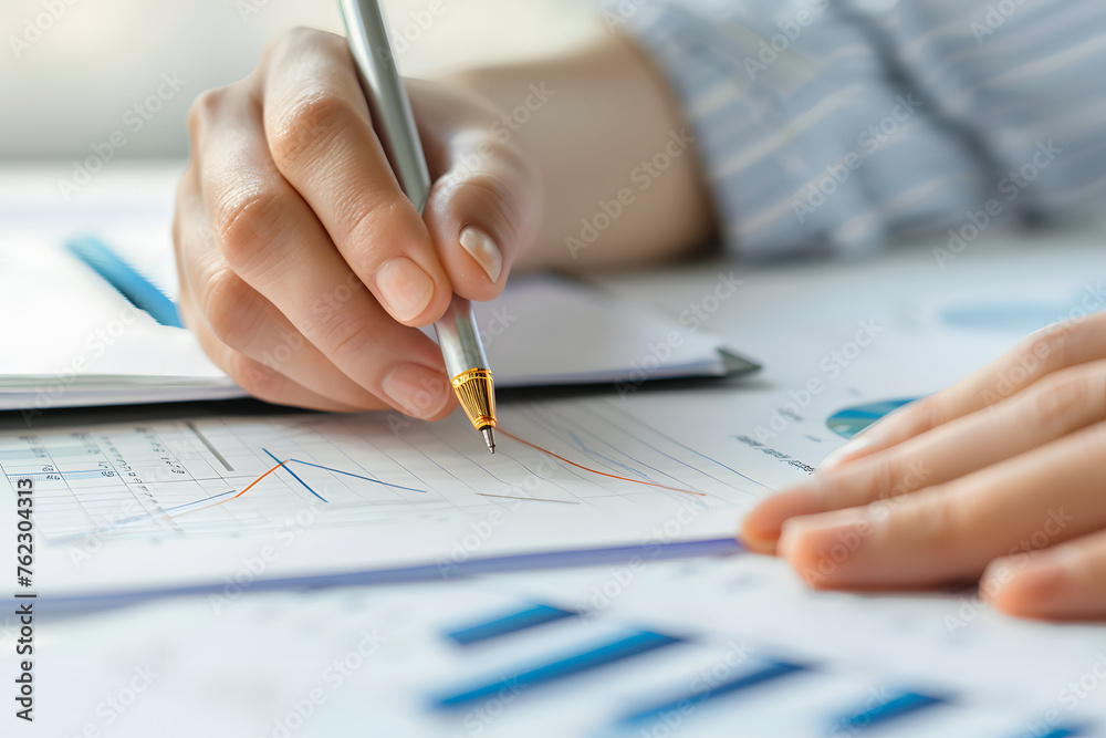 a person's hands conducting risk assessment and management activities ...