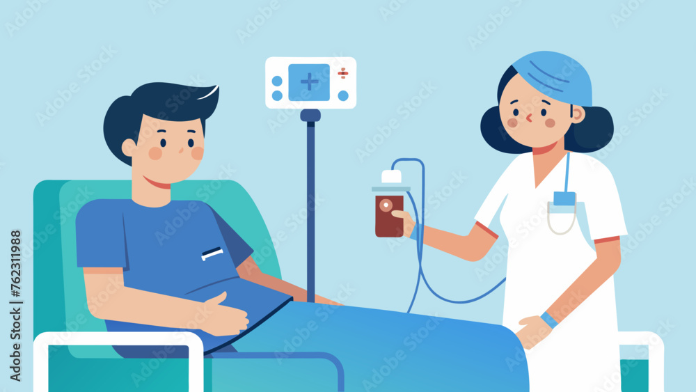 In the cardiac ICU a nurse carefully monitors a patients pressure as ...