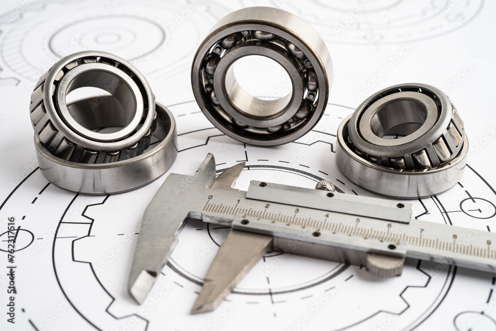 Engineering tools and mechanical industrial with vernier caliper and ...