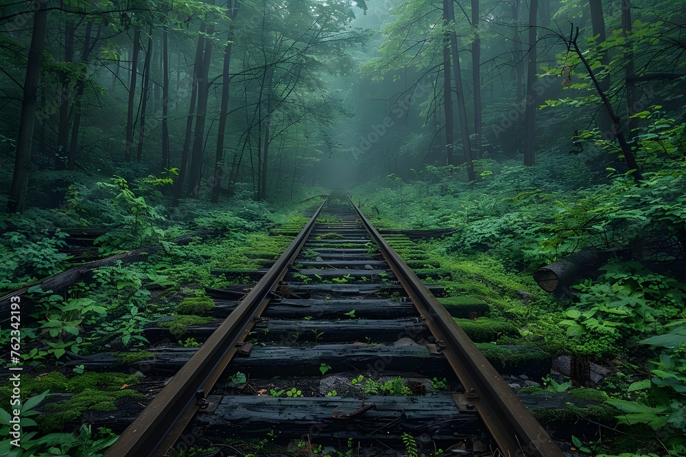 railway in the forest, railway in the woods, railway, railroad, train ...