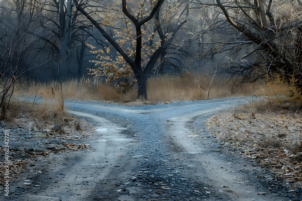 Intersection of paths symbolizing decisionmaking and different life ...