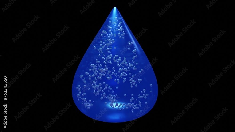 Water droplet with particles inside. Drop of water with bioaerosols ...