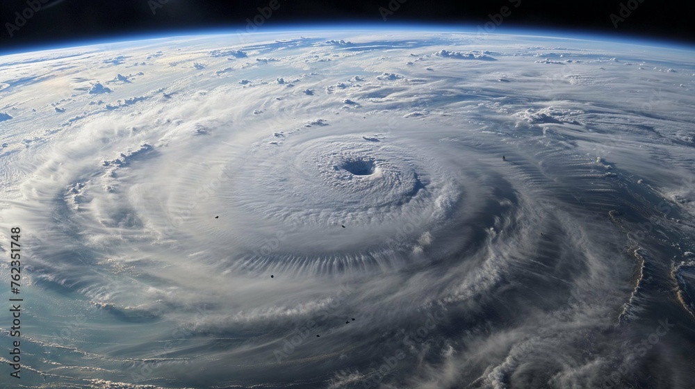 Photorealistic ai artwork of a satellite photo of a hurricane, cyclone ...