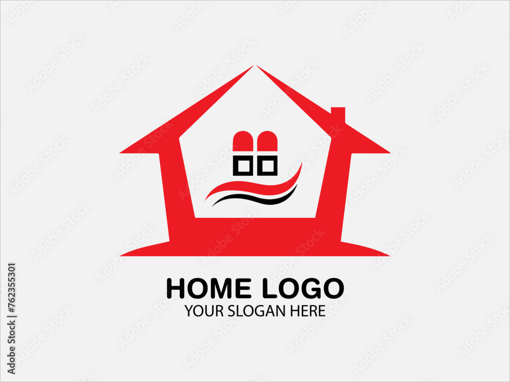 home property logo Stay Home Concept,home love heart icon Home property ...