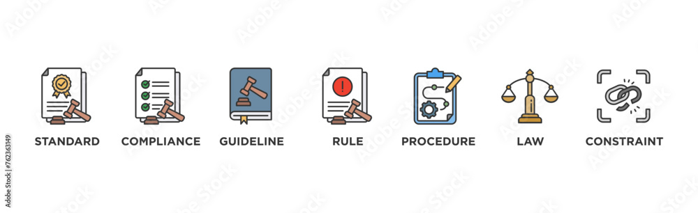 Regulation banner web icon vector illustration concept with icon of ...