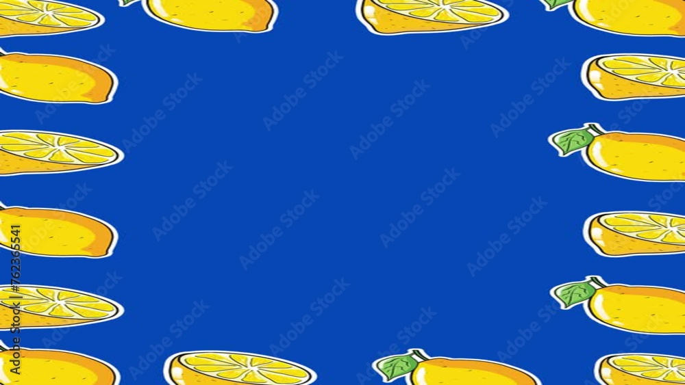 looped Lemon pattern animation on yellow vertical backdrop Fresh Yellow ...