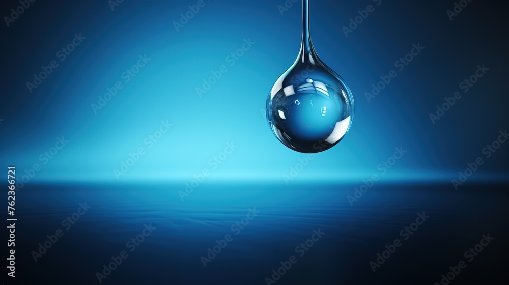 Pure and transparent water droplet for world water day. Realistic drop ...