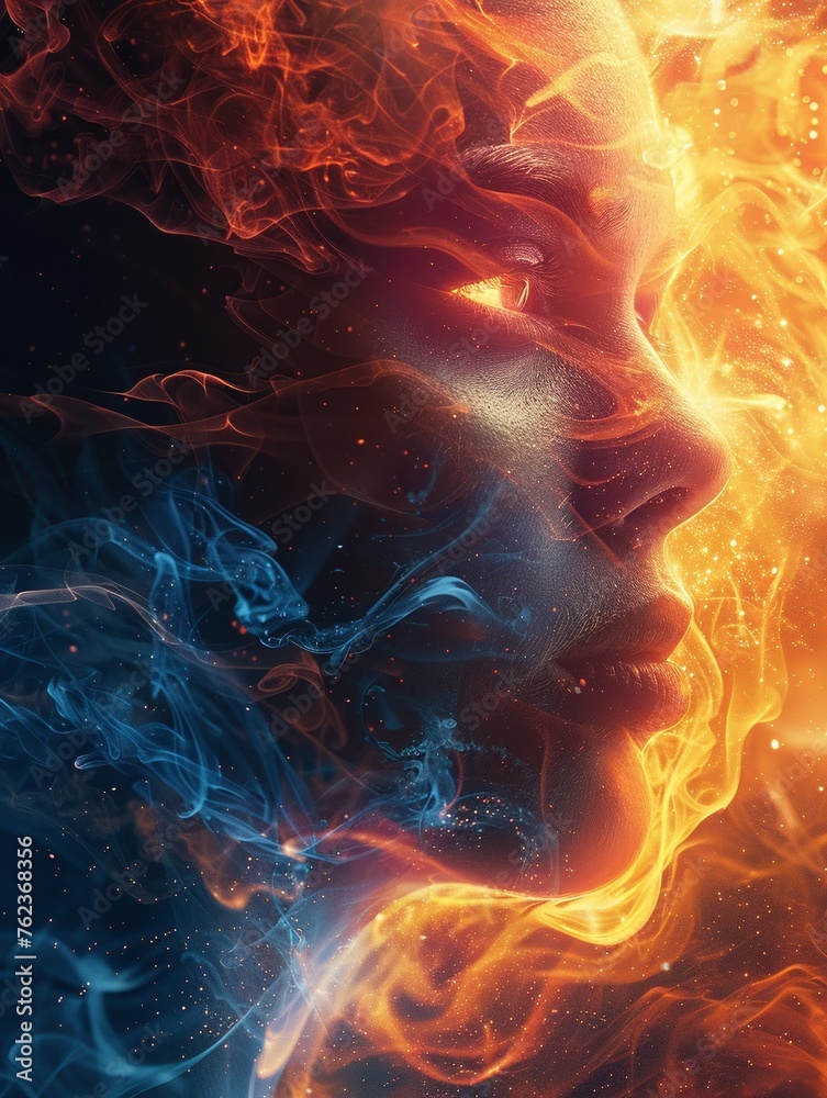 Breath activation energy artwork, vibrant design for coaching and ...