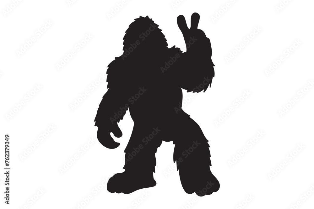 Bigfoot, Yeti, Silhouette, Bigfoot Love Sign, Bigfoot Peace Sign ...