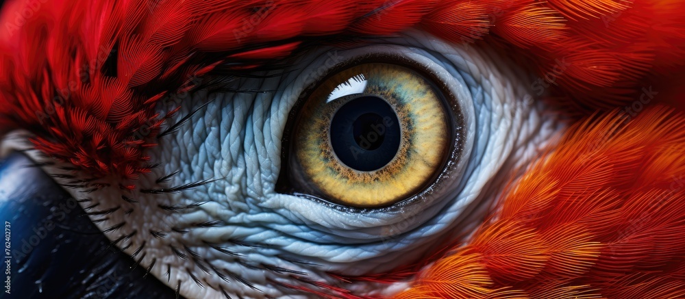 An artistic closeup of a birds iris, resembling that of a scaled ...