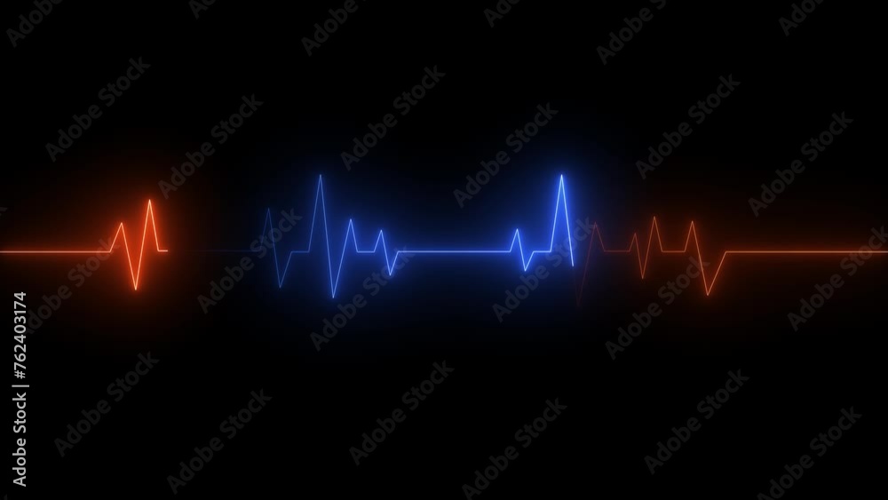 Neon Electrocardiogram Heartbeat Pulse Heart attack monitoring Medical ...