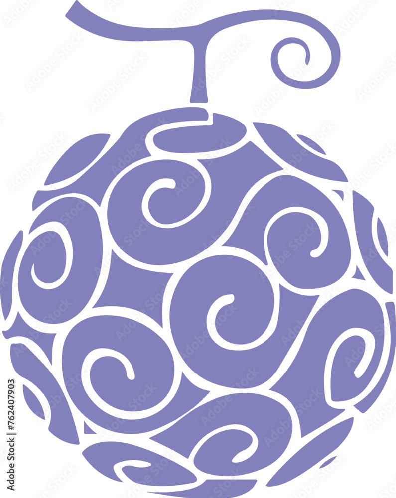 One Piece Devil Fruit. Vector anime design. Gomu Gomu no Mi or Hito ...
