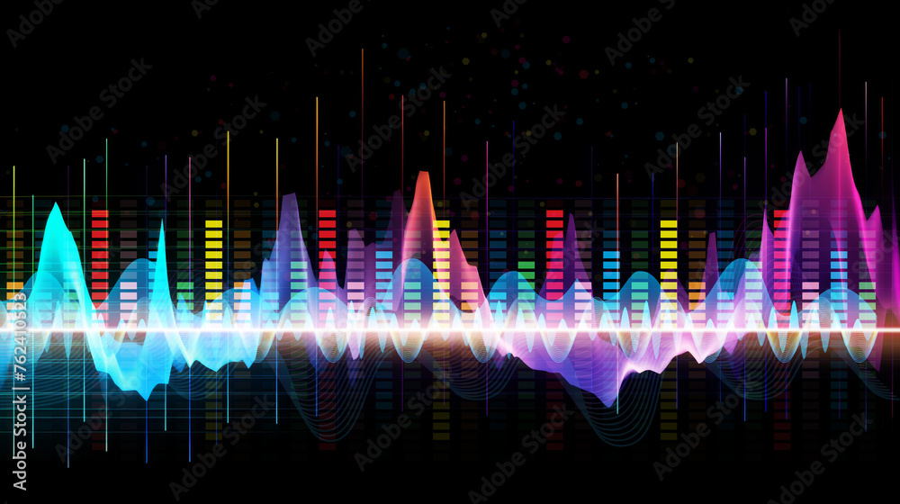 Technology background, music sound waves, Abstract dynamic wave ...