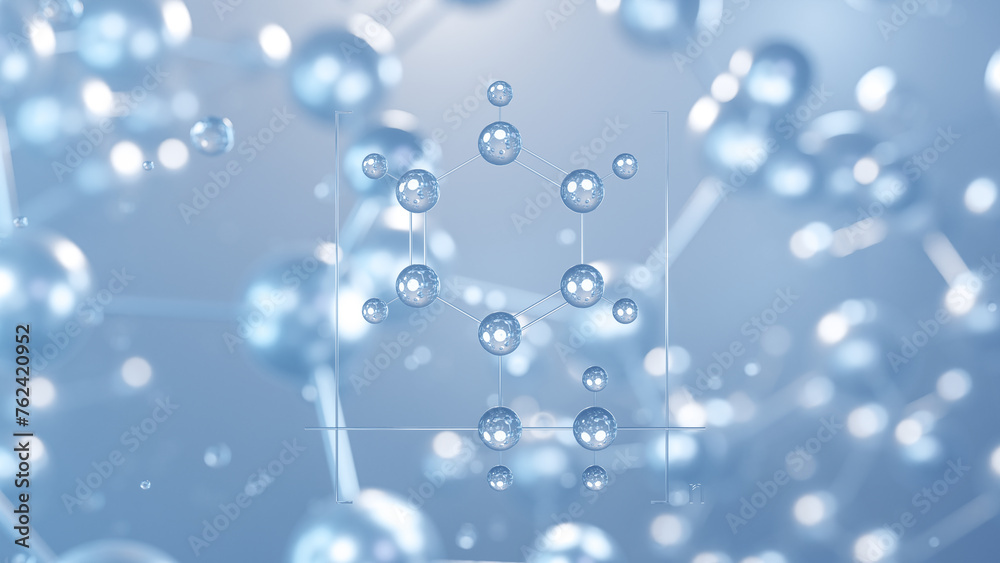Polystyrene Molecular Structure 3d Flat Model Synthetic Polymer Structural Chemical Formula