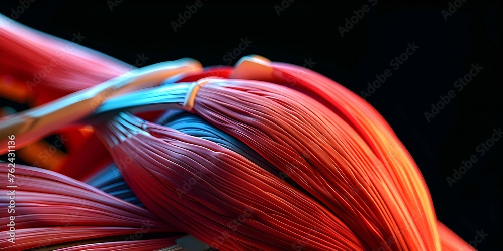 Illustration of shoulder anatomy with emphasis on muscle tendon and ...