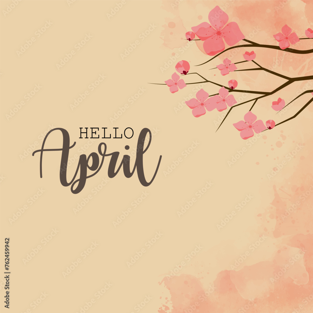 hello april vector background . it is suitable for cards, banner, or ...