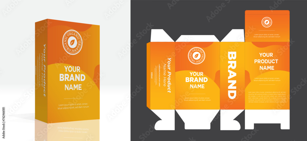 supplements and Cosmetic box design, Package design template, box ...
