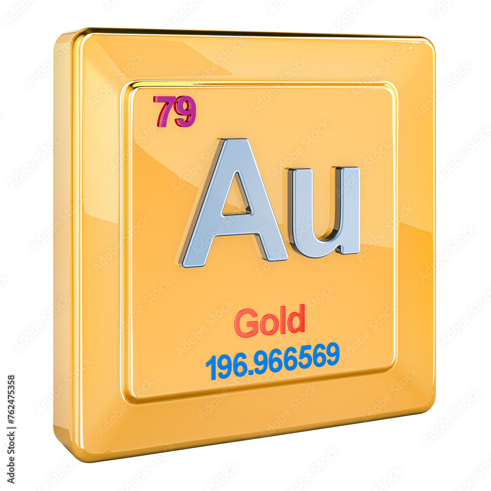 Gold aurum Au, chemical element sign with number 79 in periodic table ...