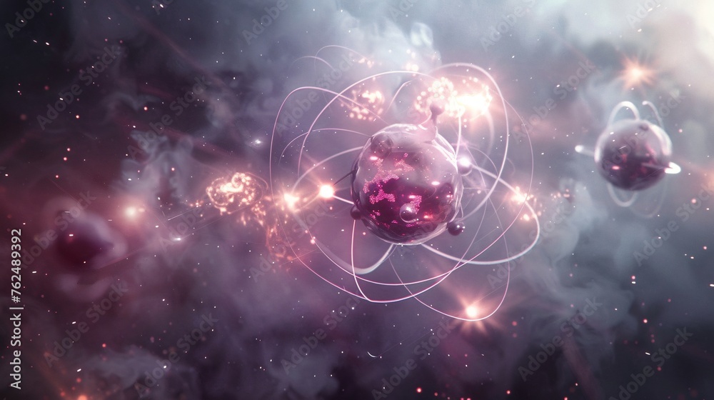 Diagram of atoms bonding their connections giving birth to a molecule ...